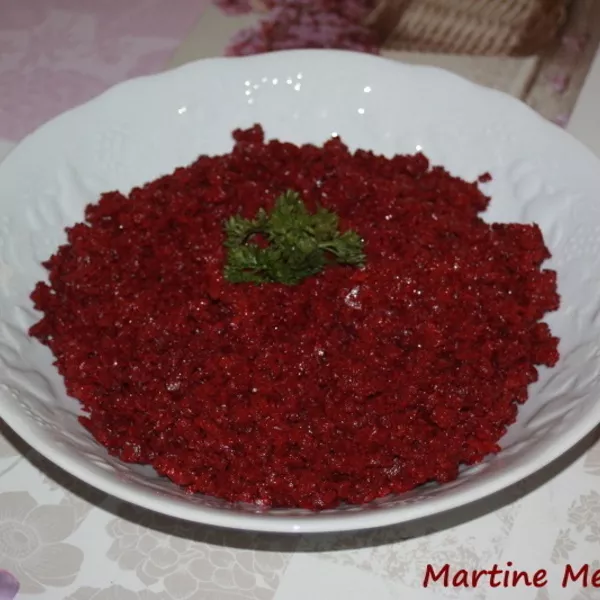 Betteraves rouges crues râpées à la vinaigrette - Recette i-Cook'in ...