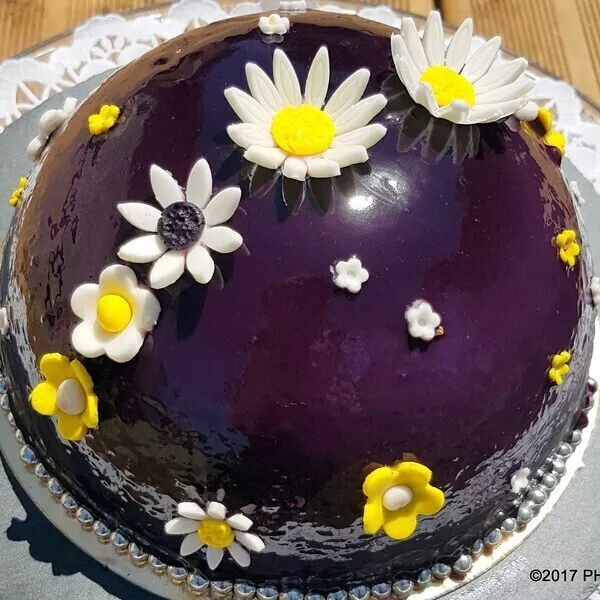 Dôme bi-goût cassis passion - Recette i-Cook'in | Guy Demarle